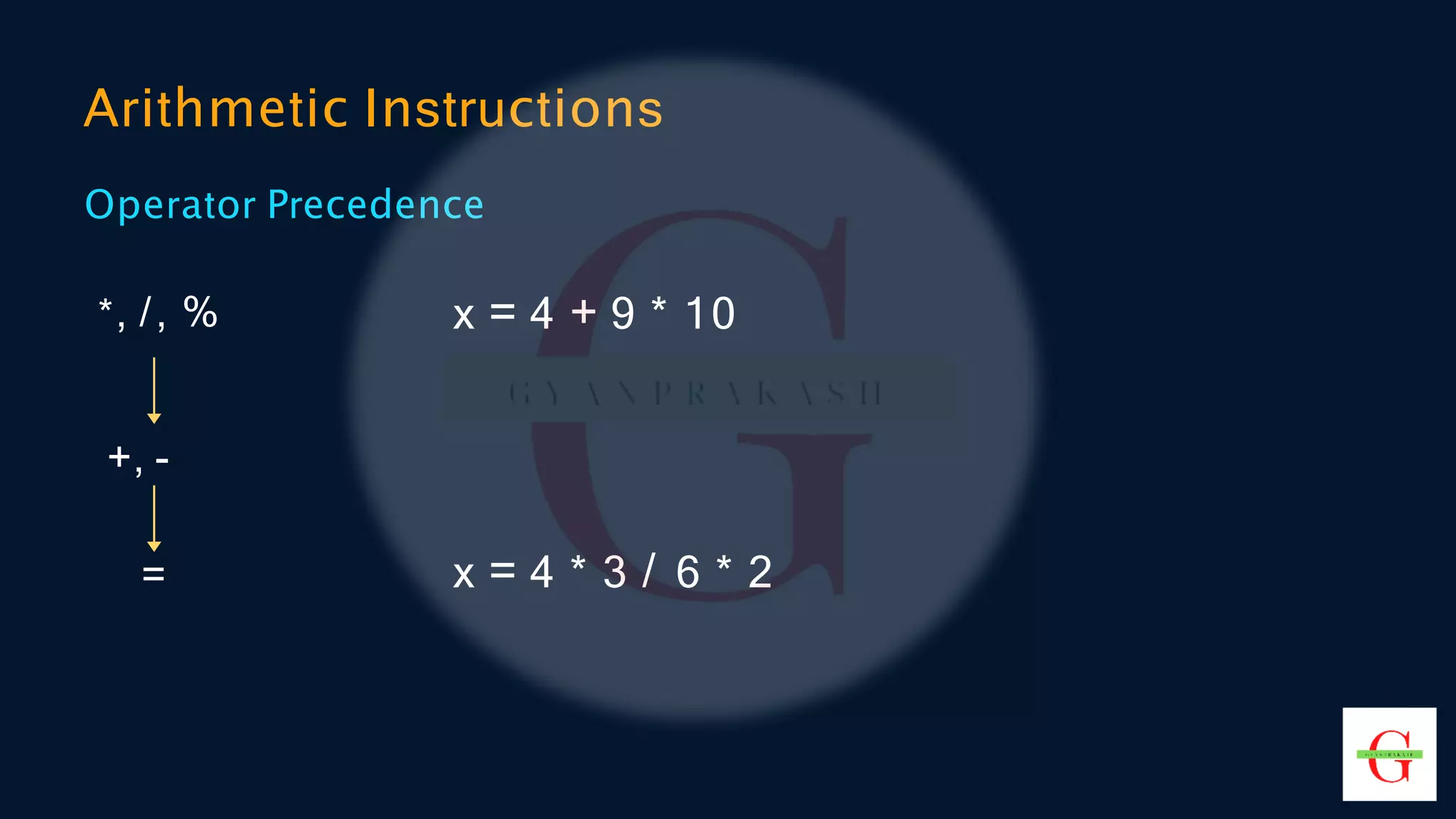 Chapter 2 - Instructions & Operators | PPT