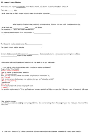 Chapter 2 notes abridged | PPTX | Physics | Science