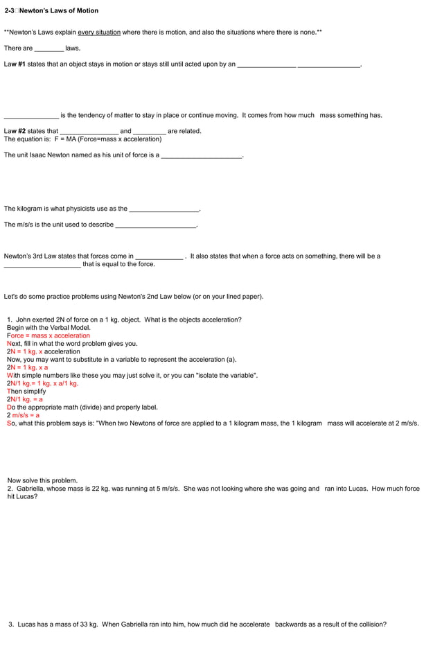 Chapter 2 notes abridged | PPTX | Physics | Science