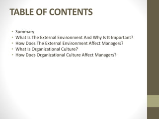 Chapter 2 : Management And Organizational Environment | PPTX