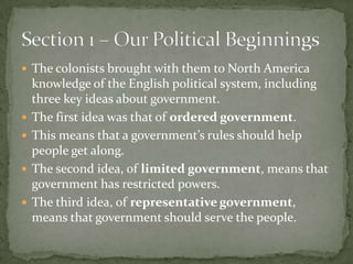 Chapter 2 – origins of american government | PPTX | Civic affairs ...
