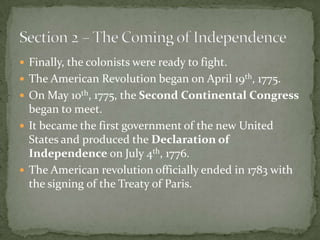 Chapter 2 – origins of american government | PPTX