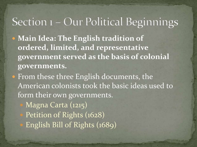 Chapter 2 – Origins of American Government | PPTX