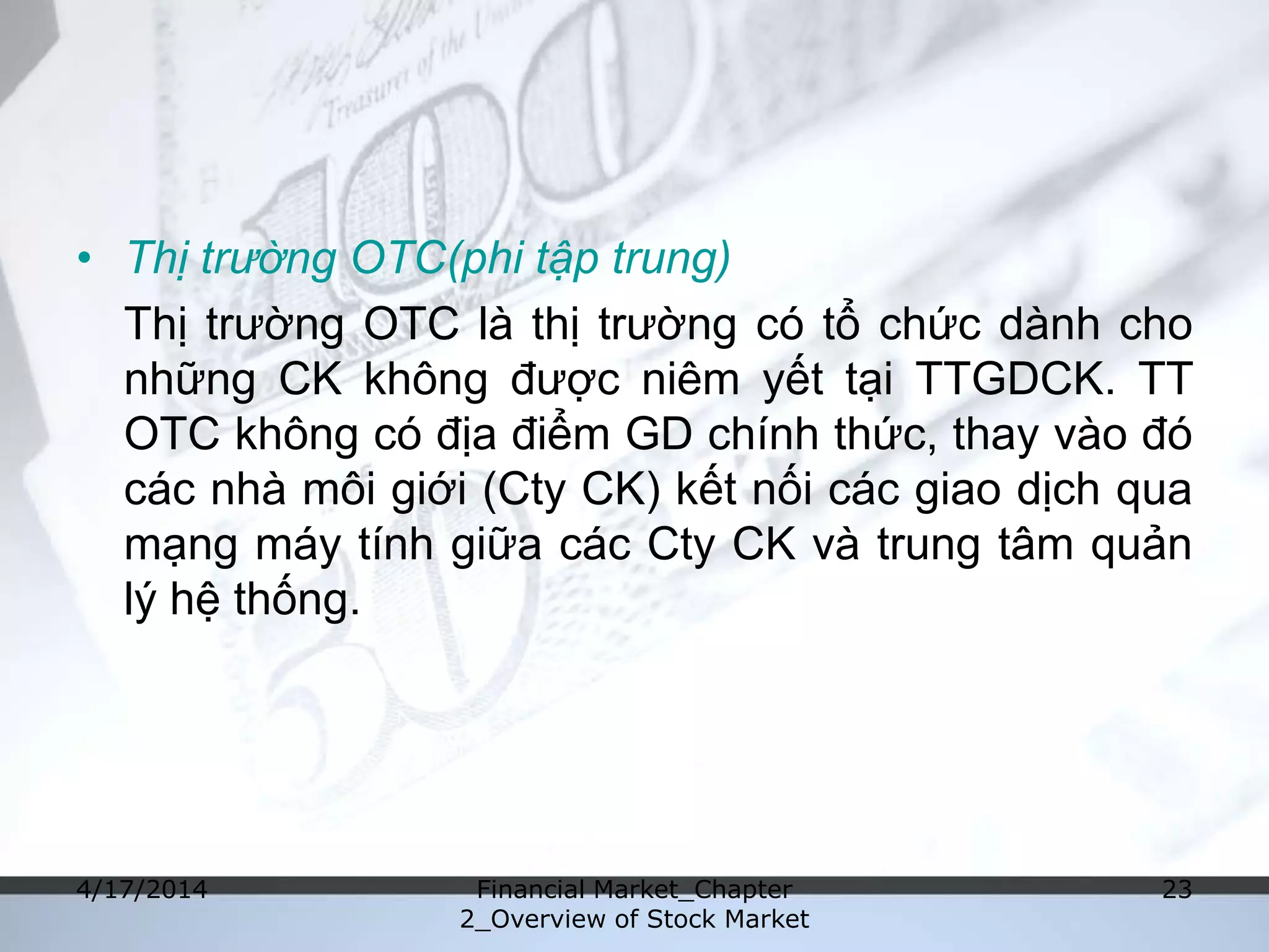 Chapter 2 overview of stock market | PPT