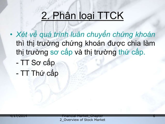 Chapter 2 overview of stock market | PPT