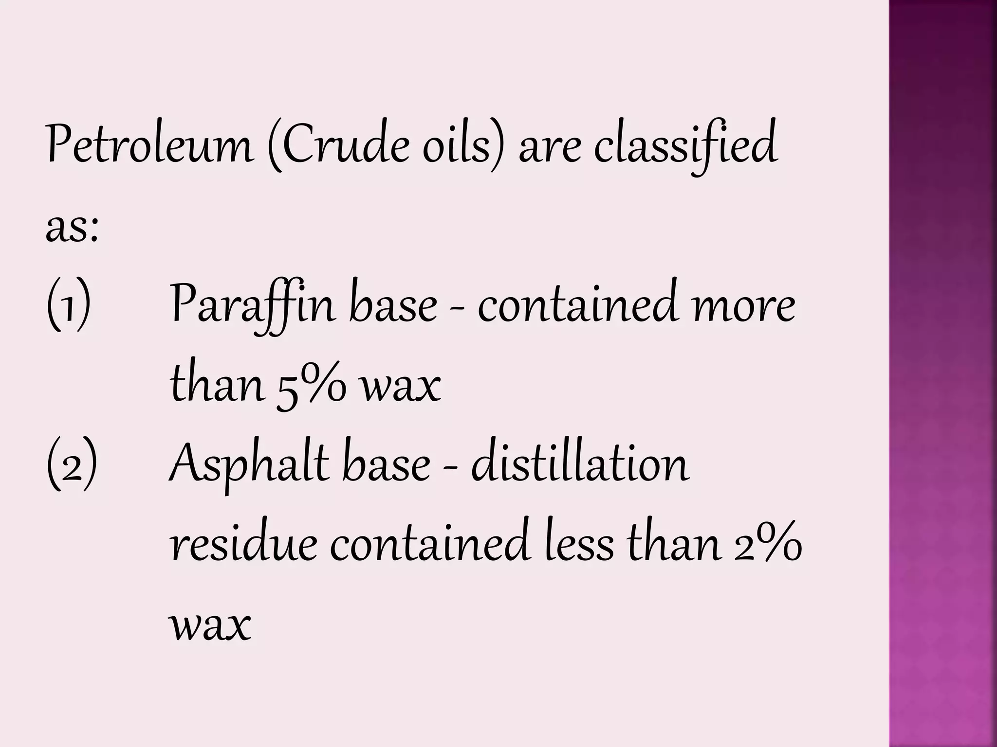 Classifications of Crude Oil | PPTX | Chemistry | Science