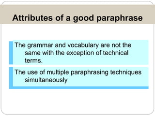 Chapter 2 paraphrasing | PPT | Resume Writing and Advice | Job Search