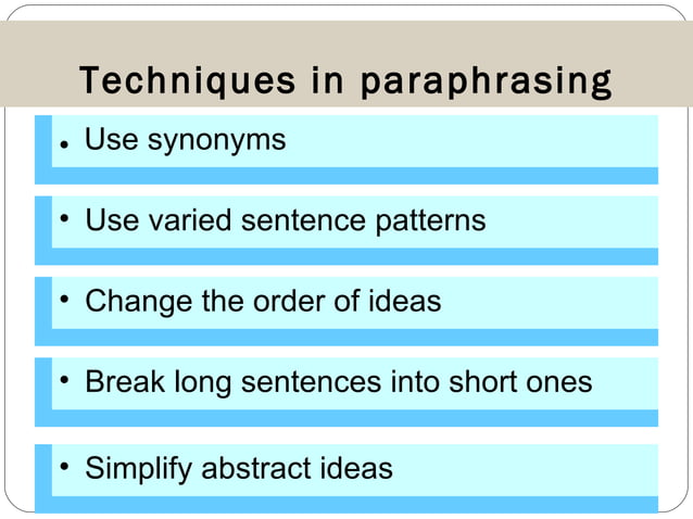 Chapter 2 paraphrasing | PPT | Resume Writing and Advice | Job Search