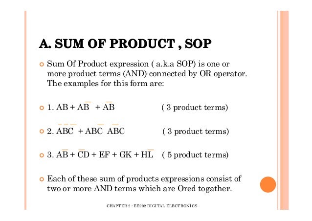 Chapter 2 Part B Boolean Soppos