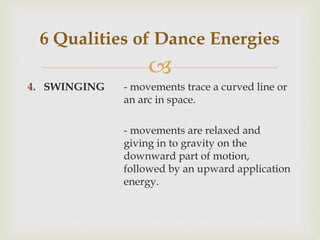 Physical Education Grade 12 HUMMS - Elements of Dance | PPTX