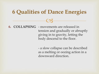 Physical Education Grade 12 HUMMS - Elements of Dance | PPTX