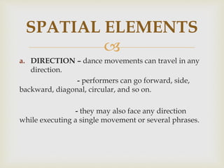 Physical Education Grade 12 HUMMS - Elements of Dance | PPTX