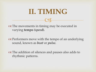 Physical Education Grade 12 HUMMS - Elements of Dance | PPTX