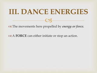 Physical Education Grade 12 HUMMS - Elements of Dance | PPTX