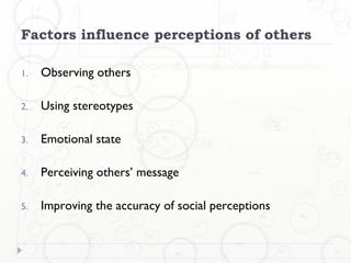 Chapter 2 (perception of others) | PPT