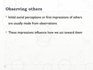 Chapter 2 (perception of others) | PPT
