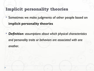 Chapter 2 (perception of others) | PPT