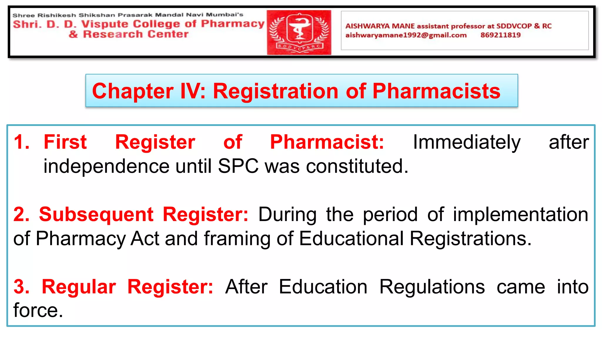 Chapter 2 Pharmacy act 1948 | PDF