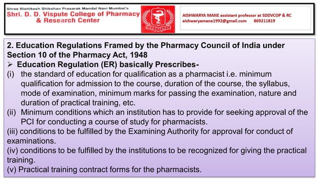 Chapter 2 Pharmacy act 1948 | PDF | Educational Assessment | Education