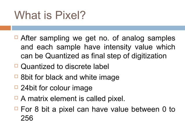 Chapter 2 Image Processing Pixel Relation Ppt Physics Science