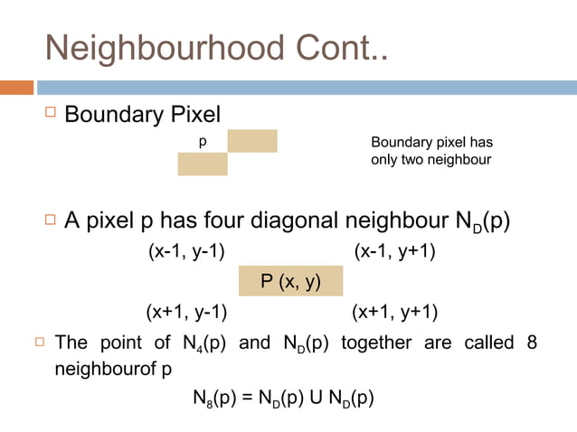 Chapter 2 Image Processing Pixel Relation Ppt Physics Science