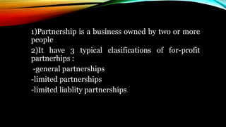 Chapter 2 : FORMS OF BUSINESS OWNERSHIP | PPTX