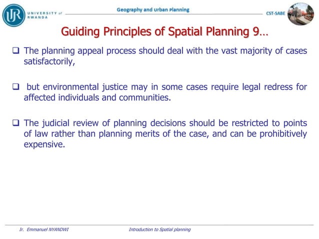 Principles of spatial planning- There are four spatial principles ...