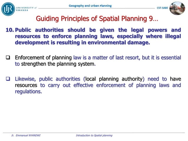 Principles of spatial planning- There are four spatial principles ...