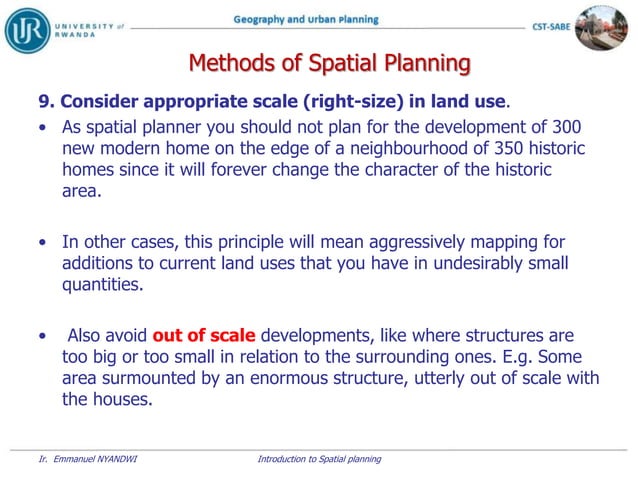 Principles of spatial planning- There are four spatial principles ...