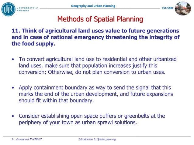 Principles of spatial planning- There are four spatial principles ...