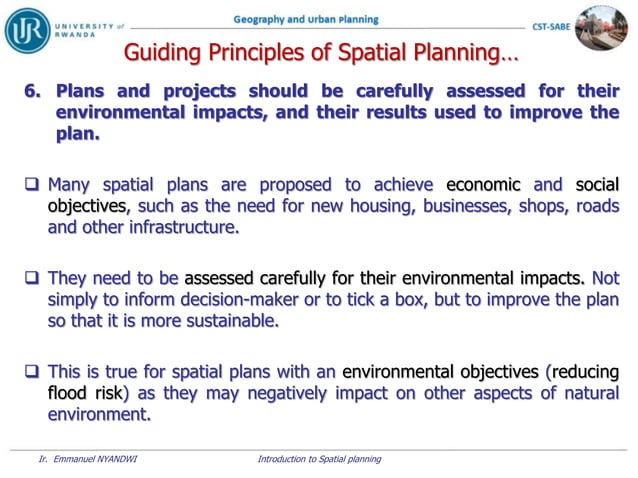 Principles of spatial planning- There are four spatial principles ...