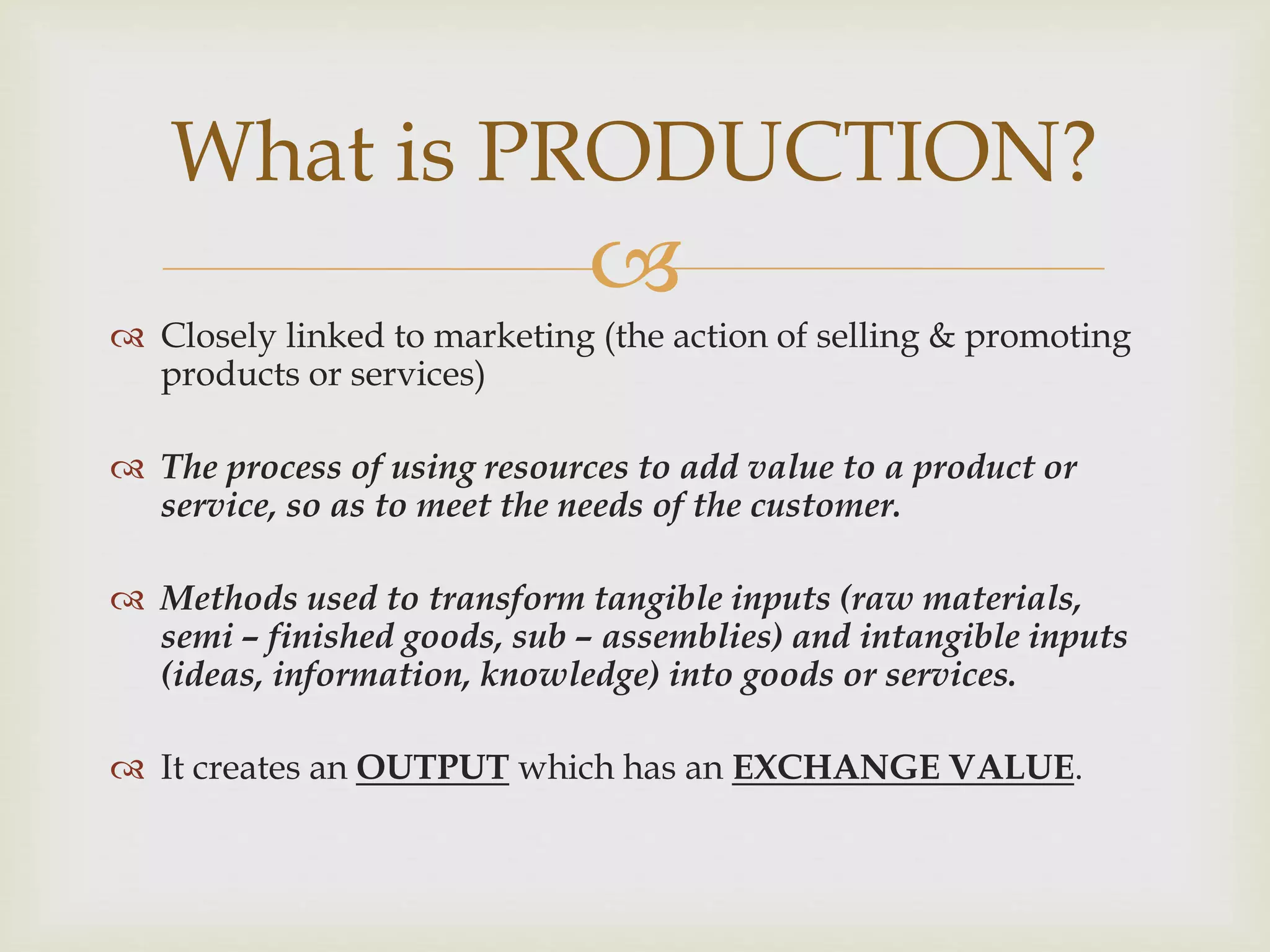 Chapter 2 : Production | PPT