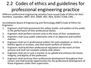 Professional Ethics in Engineering Chapter 2 Profession and Ethics HKS ...