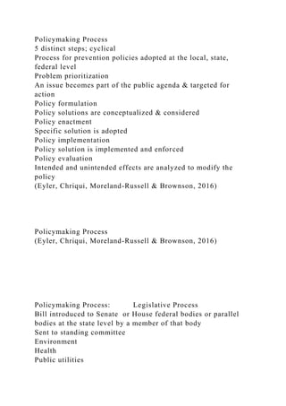 Chapter 2Public Policy Explained(Eyler, Chriqui, Morela.docx ...