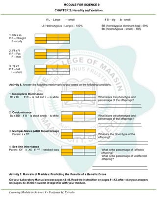 Heredity and Variation: Non-Mendelian Patterns of Inheritance | DOCX ...