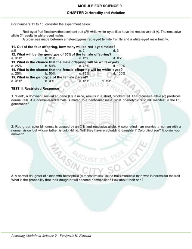 Heredity and Variation: Non-Mendelian Patterns of Inheritance | DOCX | Genetics | Science