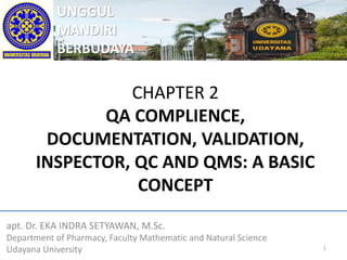 CHAPTER 2 QA materi kuliah pspa lanjutan | PPTX