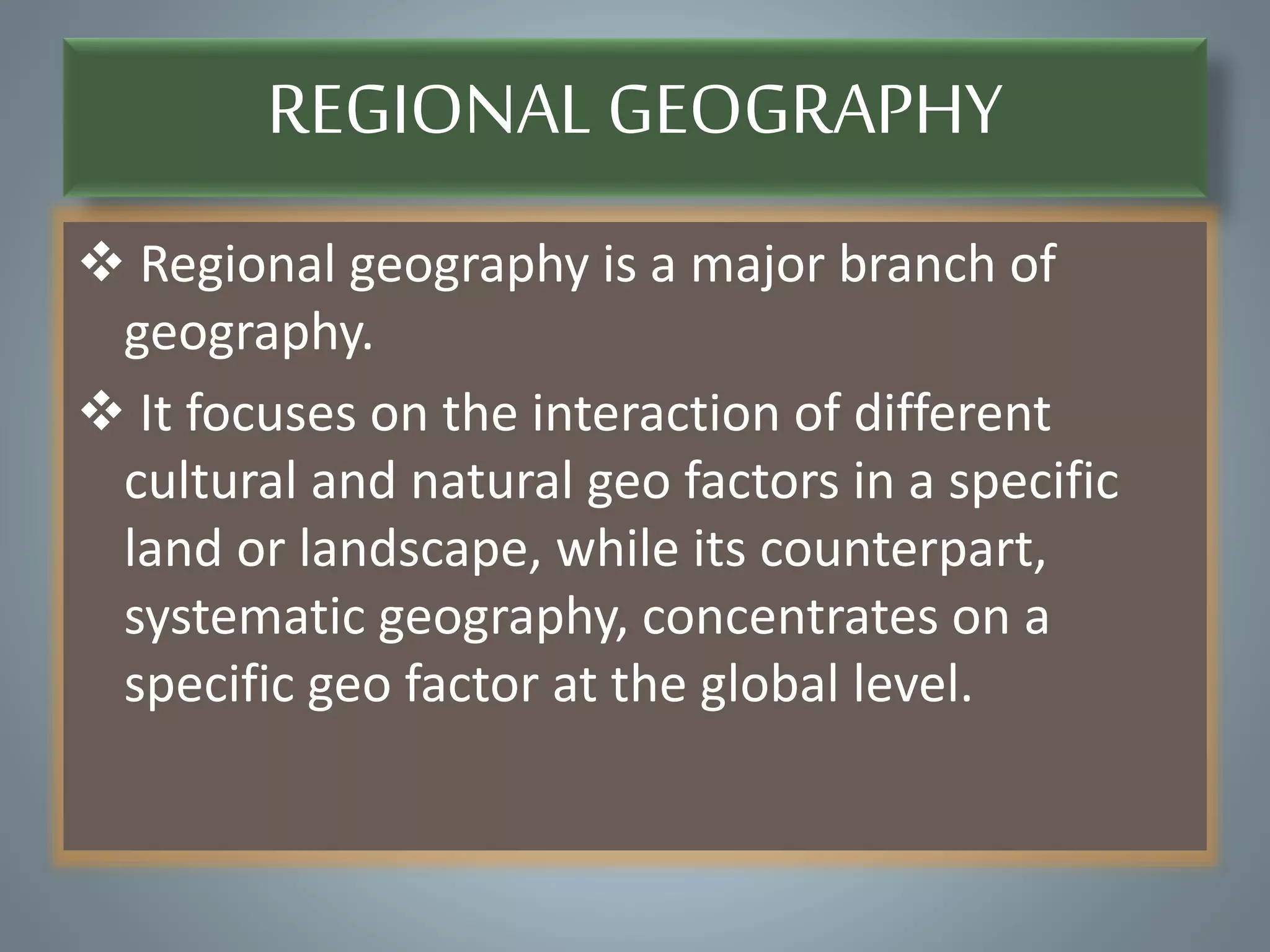 Elements in regional geography | PPT