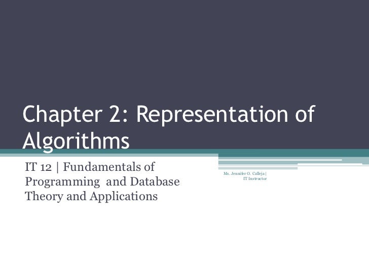 Chapter 2 representation of algorithms