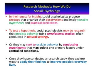 Chapter 2 Research Methodology In Social Psychology | PPTX