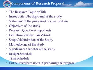 Chapter 2 Research Proposal and Its elements.ppt | Educational ...