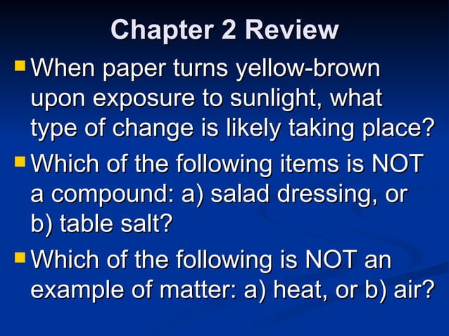 Chapter 2 review | PPT