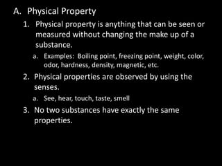 Chapter 2 section 3 notes 2011 (properties of matter) | PDF