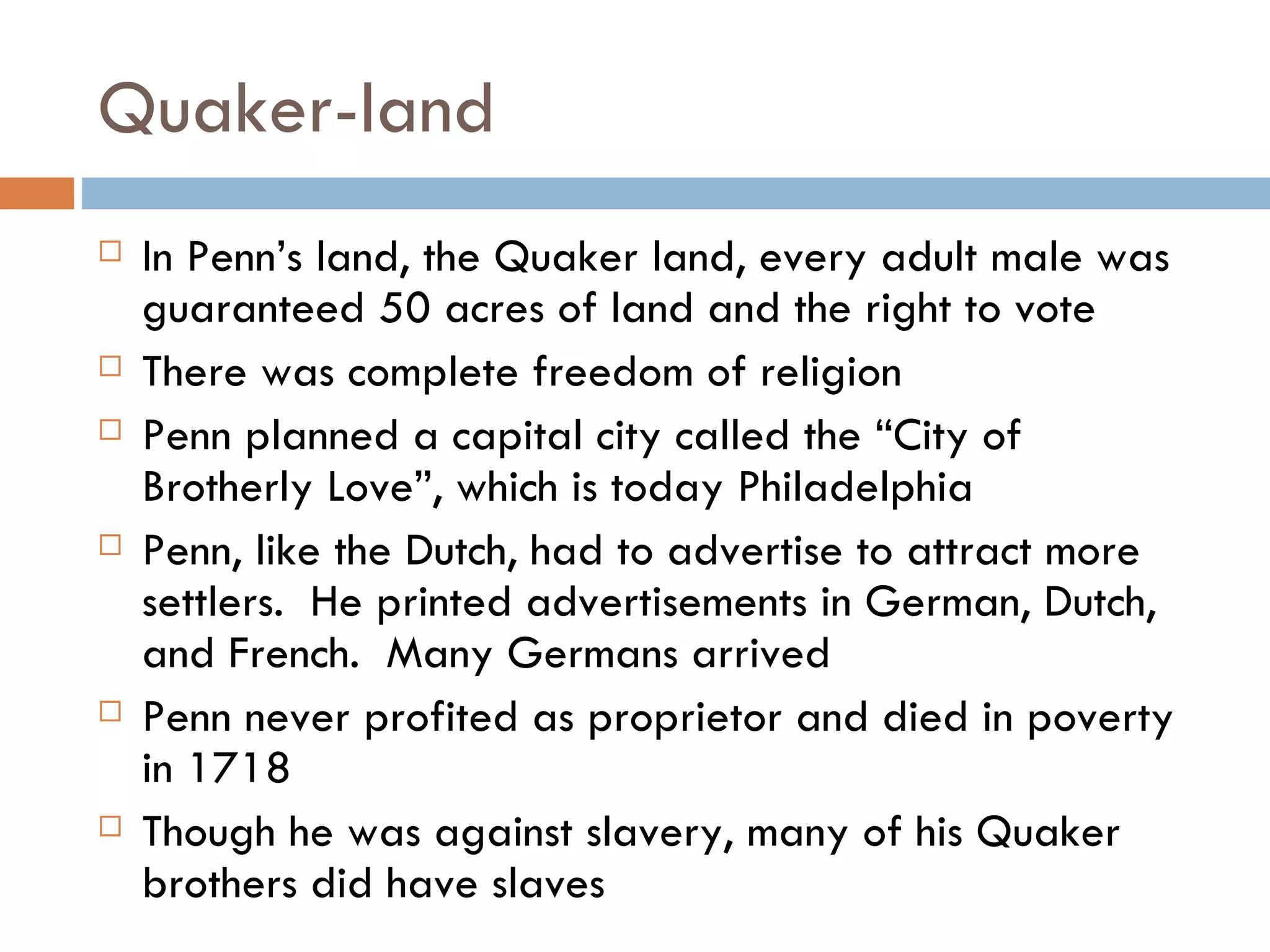 Chapter 2, Section 4 The Middle Colonies | PPT