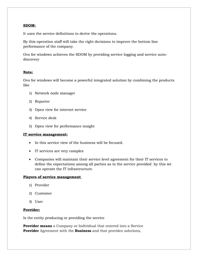 Chapter 2 hp ovo service driven management | DOC