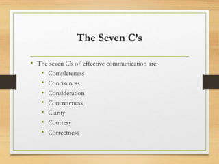Chapter 2 seven_cs | PPT
