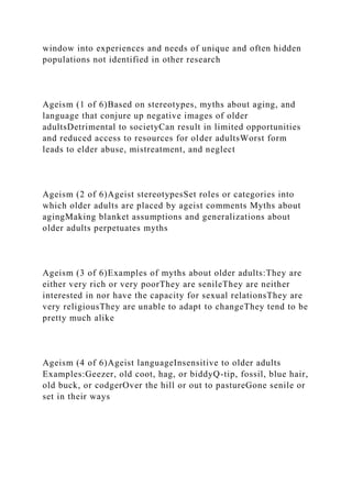 Chapter 2Social GerontologyObjectives (1 of 2).docx