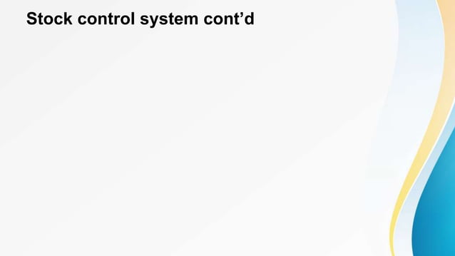 CHAPTER 2 STOCK CONTROL.pptx | Logistics | Business