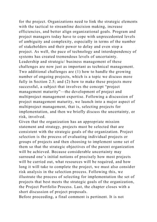 CHAPTER 2 Strategic Management and Project SelectionMore and m.docx