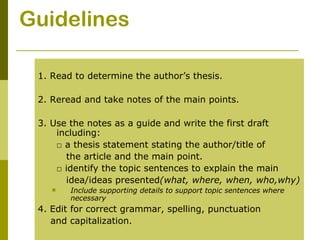 Chapter 2 summarising | PPT